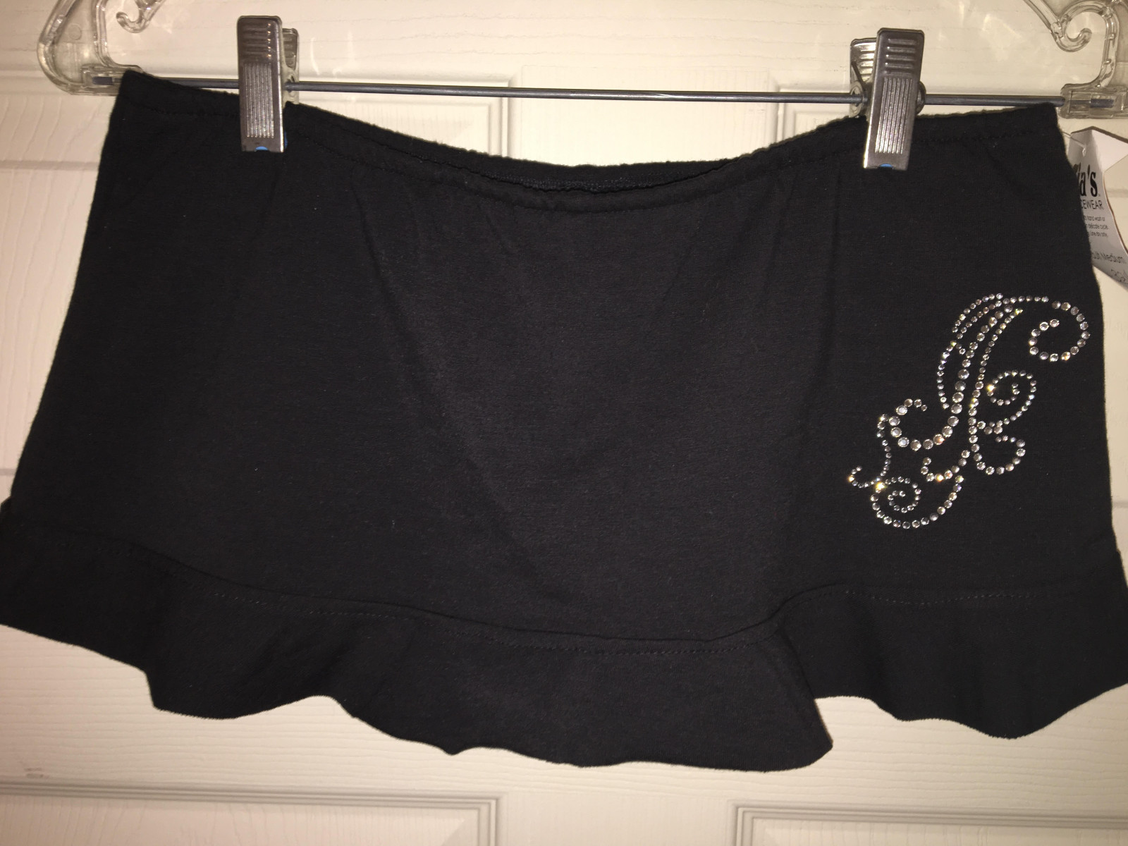 Tia's Dancewear 324 Womens Medium (8-10) Black Skort w/ Crystals ...