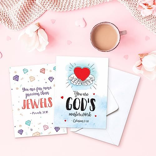 Scripture Cards - Set of 48 Boxed Bible Verse Blank Note Cards Assorted ...