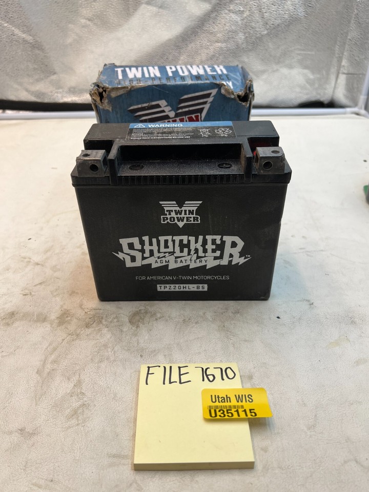 Twin Power Shocker TPZ20HL-BS AGM Battery For American V-Twin ...