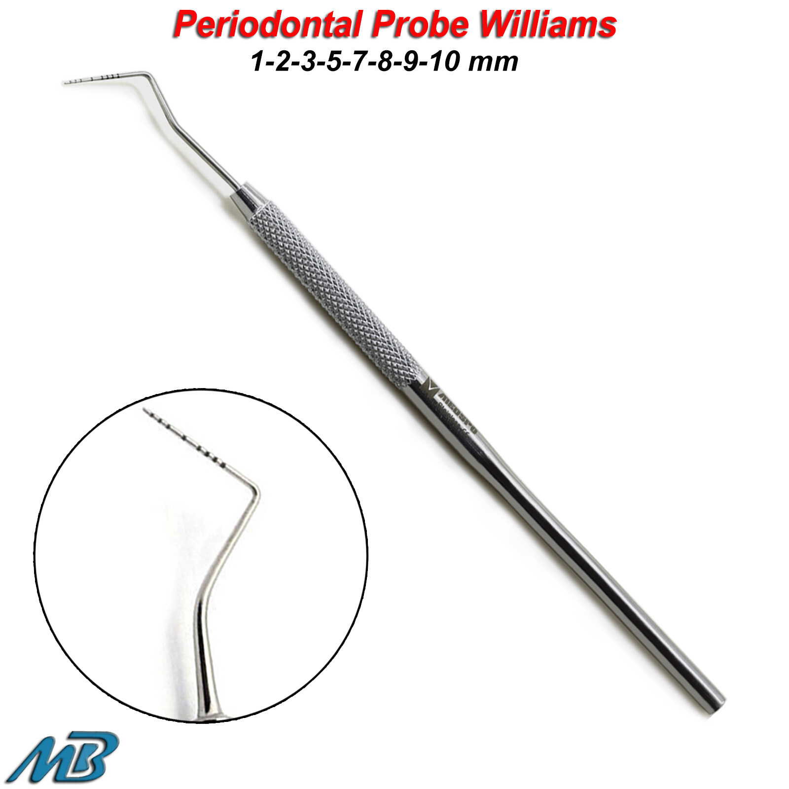 Periodontal Probes Color Coded Depth Measuring Dental Furcation Probe ...