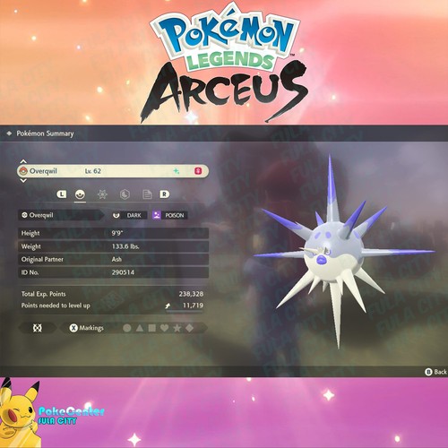 💚Shiny Overqwil Pokémon Legends: Arceus 💙10 Effort 6EV 🟢 Alpha? Ask! | eBay
