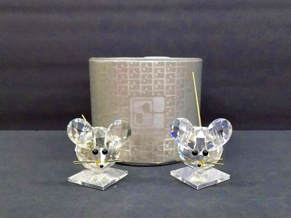 A Very Cute Pair of Spring-Tailed Swarovski Crystal Mice 7631 NR 040 | eBay