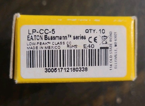 10PCS/Box LPCC5 New Bussmann LP-CC-5 5A 600Vac Time-delay Fuse Fast ...