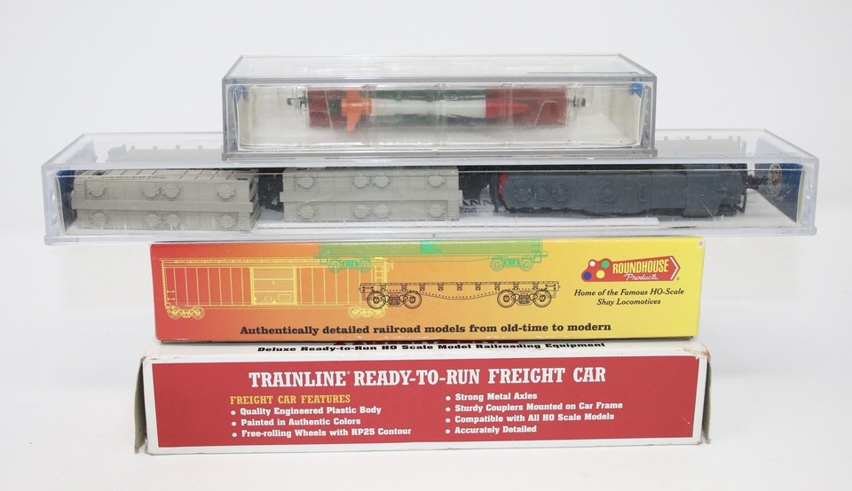 LOT of 9 N Scale Bachmann, Walthers, Roundhouse/Flat Cars, Log Cars ...