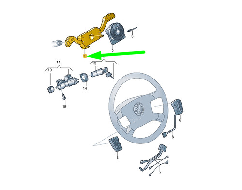 NEW VW TRANSPORTER T5 STEERING COLUMN COMBI SWITCH 6Q0953513F9B9 ...