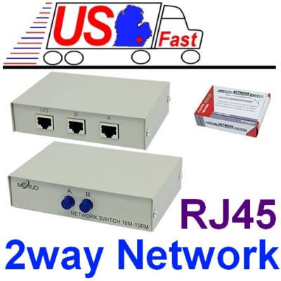 RJ45 Network/Ethernet AB 2way/port manual switch box 8P8C, use with ...