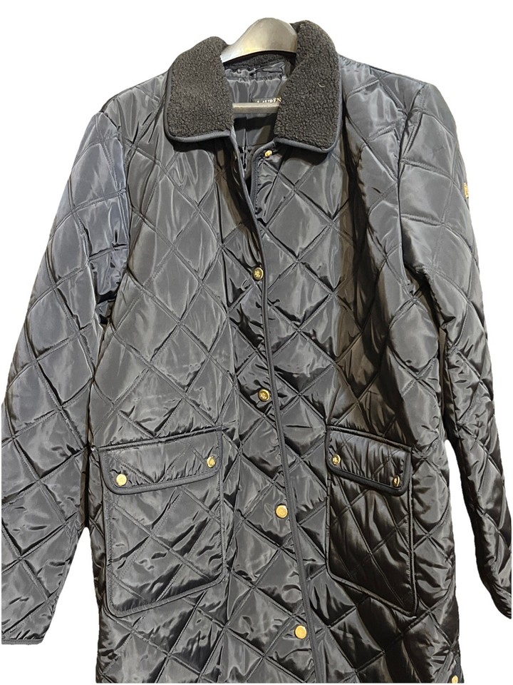 Lauren Ralph Lauren 3/4 Berber Trim Quilt Jacket XXL dk Navy | eBay