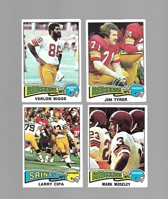 1975 TOPPS FOOTBALL CARD LOT-WASHINGTON REDSKINS#179,303,348,364 GOOD ...