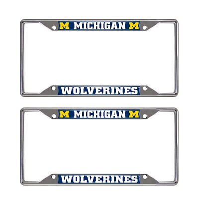NCAA Michigan Wolverines Chrome License Plate Frame Universal Size ...