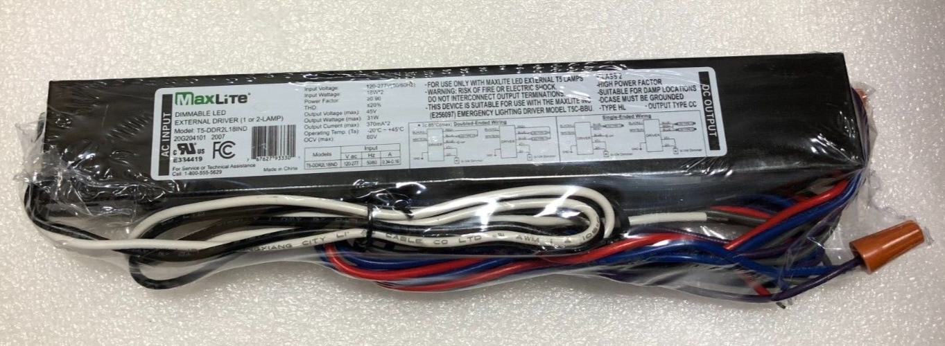 MaxLite Dimmable Led external driver -model: T5-DDR2L18IND (Qty. 1) | eBay