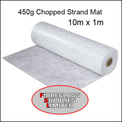 450g CSM Fibre Glass Chopped Strand Mat Matting For GRP Resin 10m x 1m ...