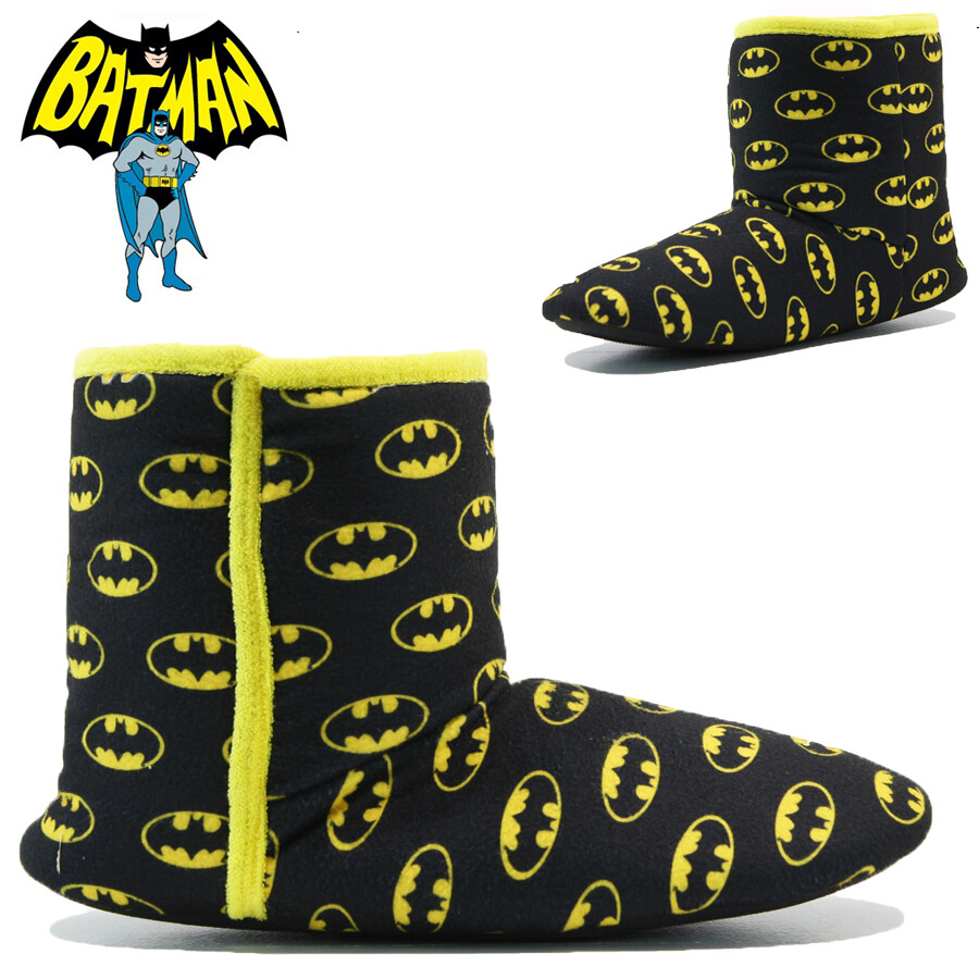 MENS BATMAN DC NOVELTY BOOTS ANKLE FLEECE LINED WARM SHOES BOOTIES ...