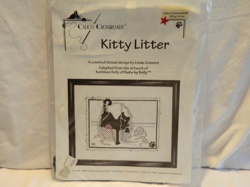 C-25 NEW VINTAGE CALICO CROSSROADS COUNTED CROSS-STITCH KIT “KITTY ...