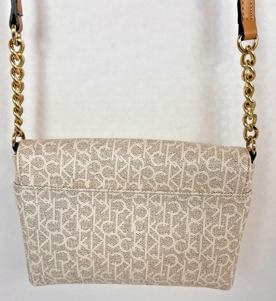 Calvin Klein Designer Small Crossbody Logo Print Off White Vanilla ...