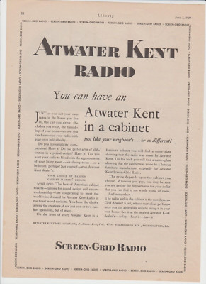 Atwater Kent Screen Grid Radio 1929 Print Ad 8" x 11" | eBay