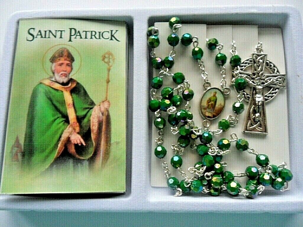 Saint Patrick rosary beads Irish Rosary Beads Celtic, Shamrock rosary ...