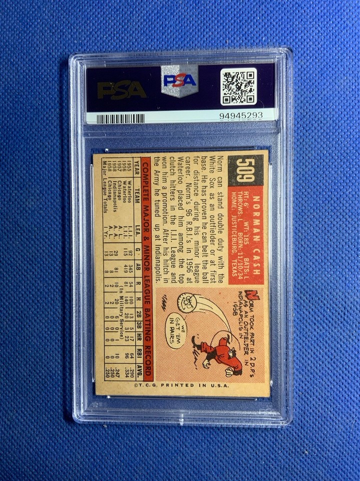 1959 Topps High # Norm Cash #509 Rookie RC Psa 3 | eBay