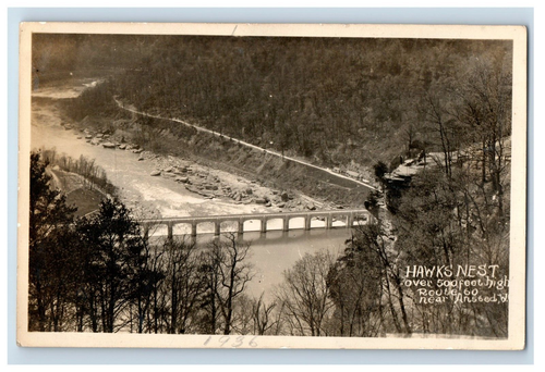 c1910 RPPC Bridge River Lookout Building Hawk's Nest W, Va. Postcard ...