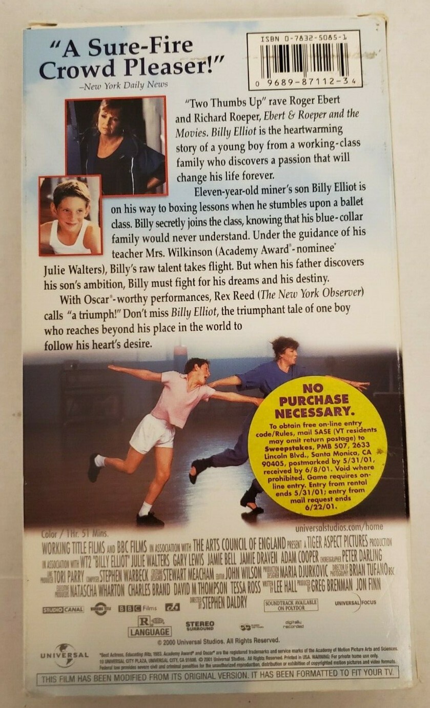 Billy Elliot (VHS, 2001) 96898865333 | eBay
