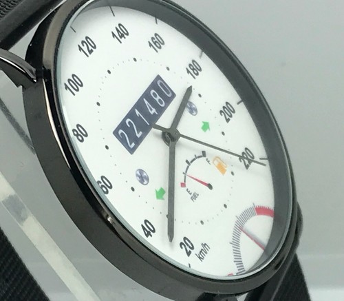 Speedometer Slim Watch 40mm Case 8.75mm thin & 20mm mesh band 3atm WR ...