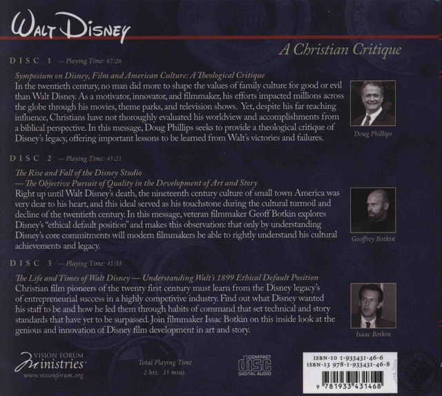 Walt Disney : A Christian Critique by Douglas Phillips, Geoff Botkin ...