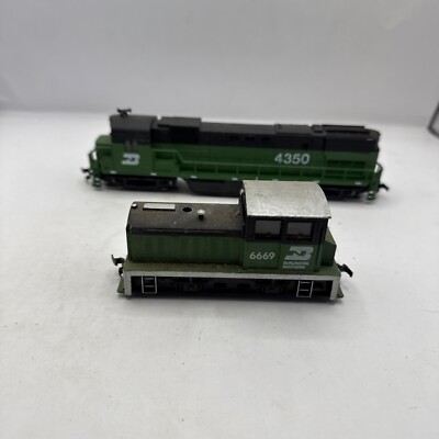 HO Scale Burlington Northern Model Train Locomotive Lot (2) #4350 #6669 ...