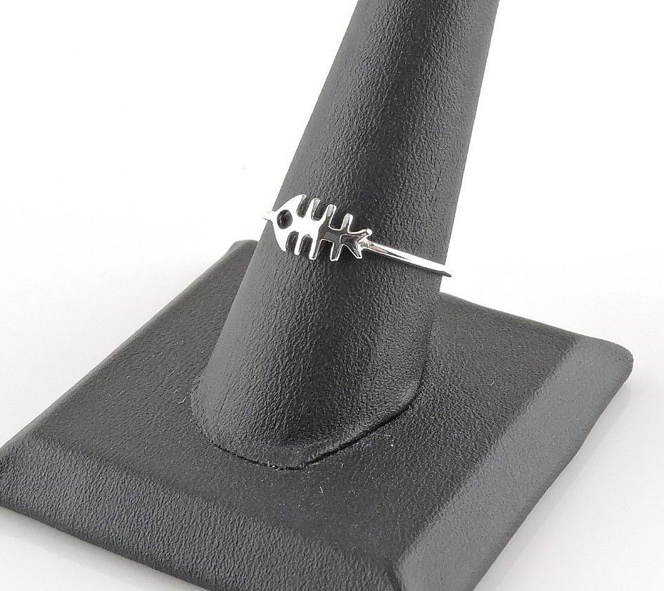 Sterling Silver Fish Bone Ring - Free Gift Packaging | eBay