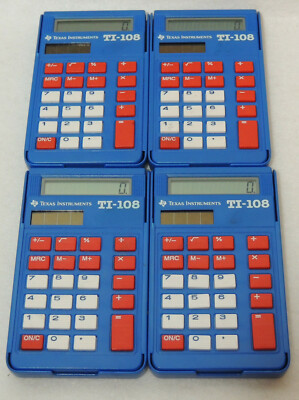 Lot 4 Texas Instruments TI-108 Solar Power Elementary Student School ...