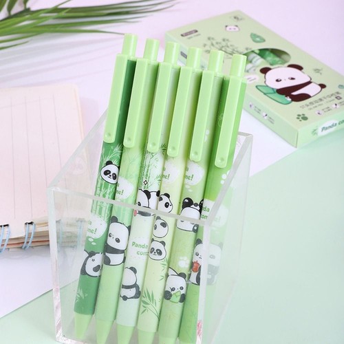 Black Ink Write Pens Plastic Retractable Neutral Pen Cute Panda Gel Pen ...