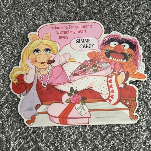 Vintage 1981 MUPPETS VALENTINE’S DAY Wall DECORATION Card Miss Piggy ...