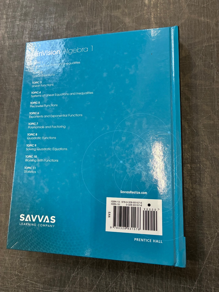 enVision Algebra 1 Student Edition Common Core Math Savvas 2024 New | eBay