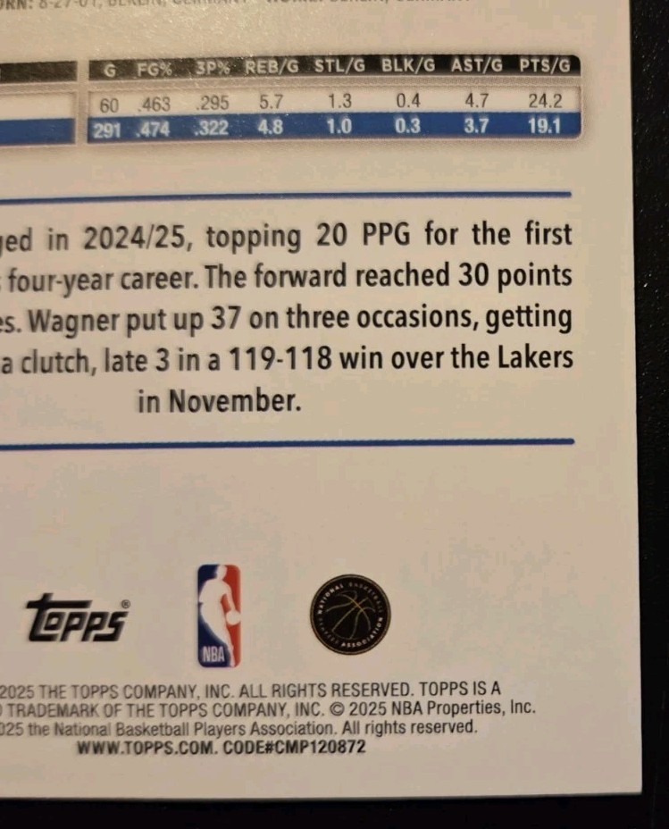 2025-26 Topps Basketball Franz Wagner #88 Orlando Magic | eBay