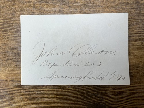 Early 1900s Signed John Olson Springfield MO Antique Autograph Card ...