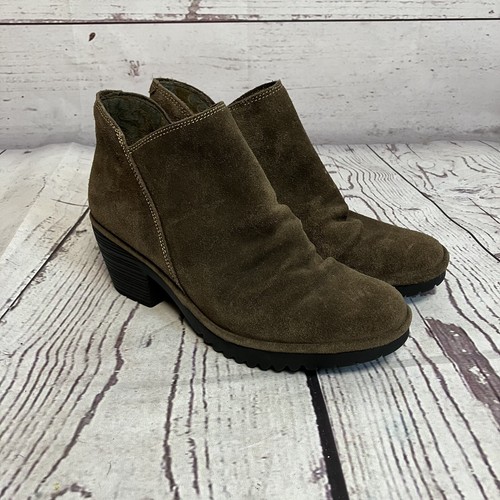 Fly London Boots Womens 40EU 9 Brown Slouch Sludge Wezo 890 Ankle Oil ...
