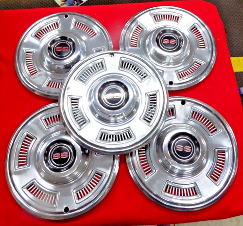 (5) 1967 Chevrolet Chevy Chevelle SS Hubcap 14" Wheel Cover Hub Cap 67 ...