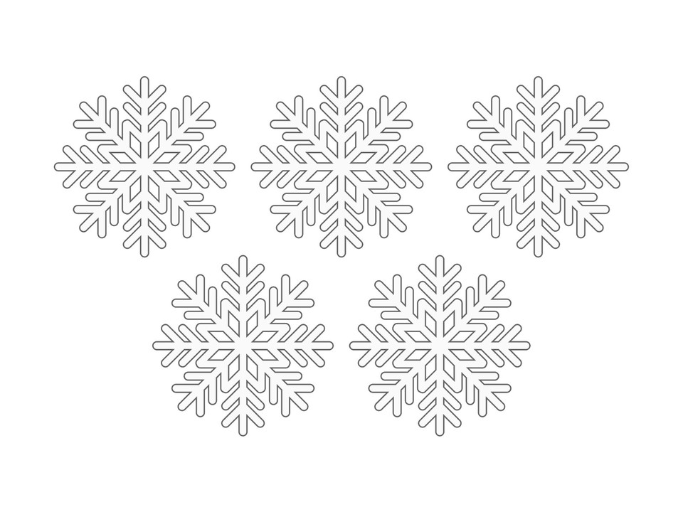 Snowflakes Multi Pack (5) Window Vinyl Decal Christmas Holiday Décor ...