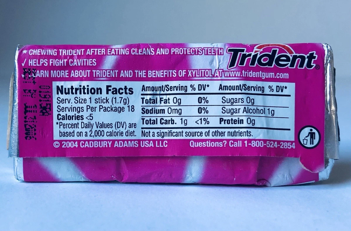 Trident Bubble Gum Ingredients