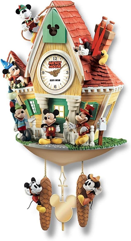Disney Mickey Mouse Through The Years Cuckoo Clock with Lights Music ...