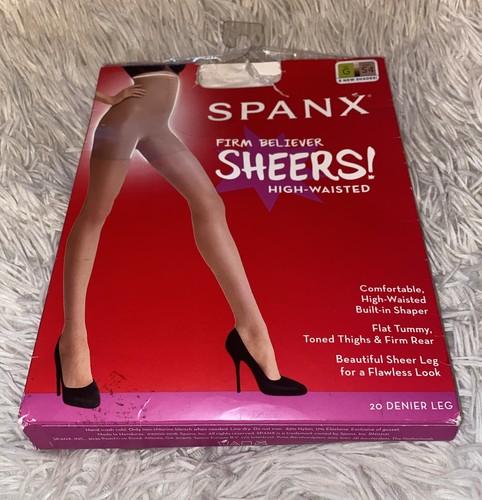 NIP Spanx Pantyhose Sz G Beige Firm Believer Sheers High Waisted Panty ...