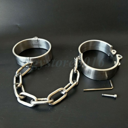 Heavy Duty Handcuffs Ankle Cuffs Bondage Neck Collar Stainless Steel ...