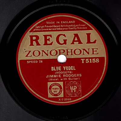 CLASSIC JIMMIE RODGERS 78 BLUE YODEL / AWAY OUT ON THE MOUNTAIN REG-ZON ...