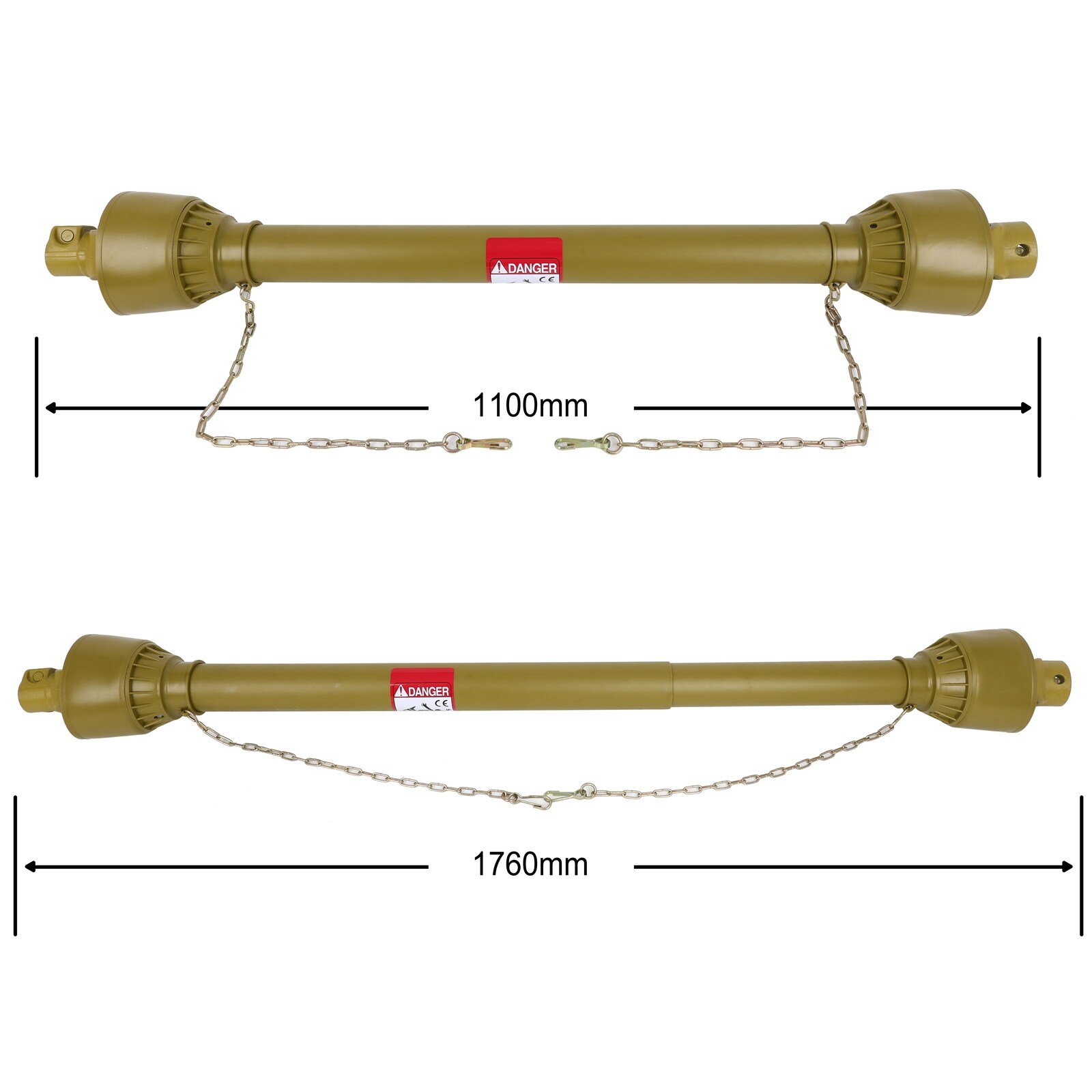 PTO Drive Shaft w/Security Chain Fit For Brush Hog Finish Mower Rotary ...