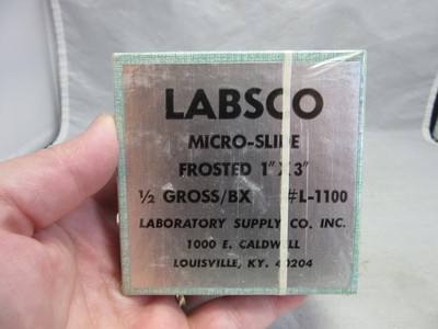 NEW vintage Labsco Micro-slide frosted 1" x 3". L-1100. Microscope ...