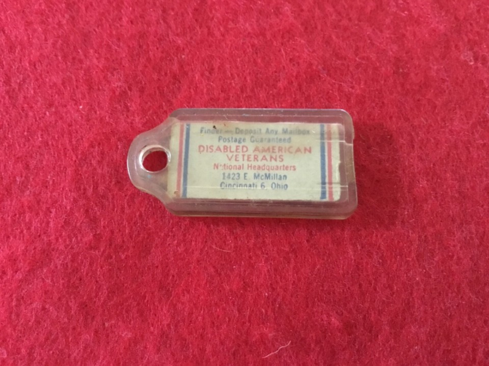 RARE VTG DAV Disabled Veterans Mini License Plate Key Chain Tag Fob ...