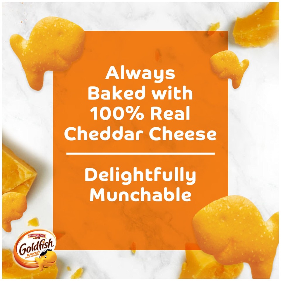 Pepperidge Farm Goldfish Cheddar Crackers, 1.5 oz. Snack Packs, 30 ...
