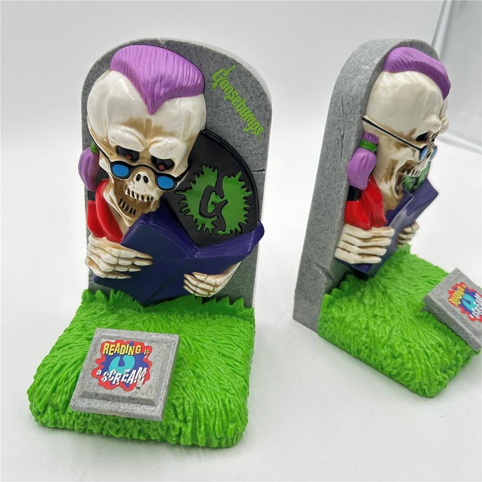Goosebumps Vintage 1996 Curly the Skeleton Book Ends 7" | eBay