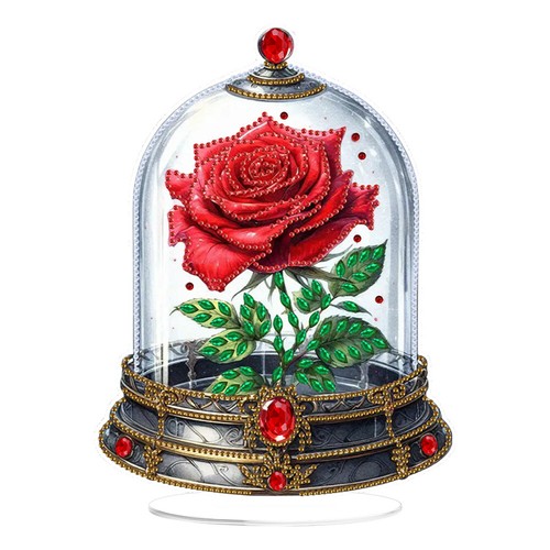 Acrylic Special Shape Red Rose Diamond Painting Desktop Ornaments for ...