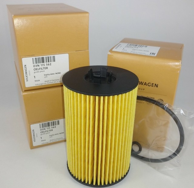 (3) NEW GENUINE Volkswagen 03N115562B 03N-115-562-B Oil Filter, OEM Set ...