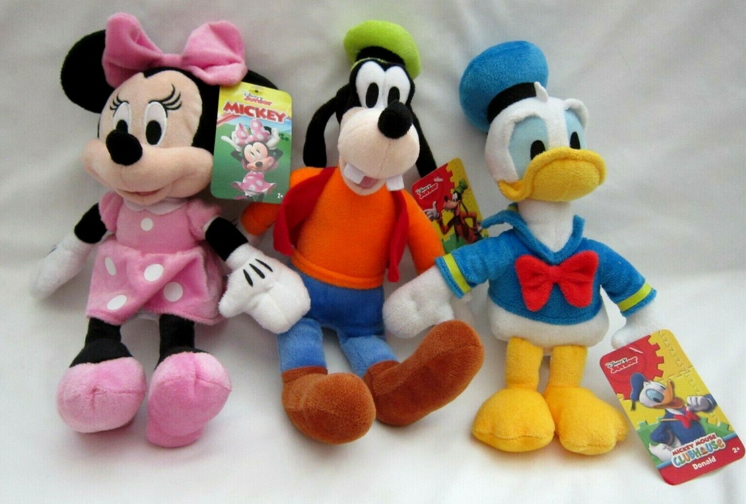 Disney Gang 3 Pack 9"-10" Bean Plush Minnie Mouse,Donald,& Goofy-Brand ...