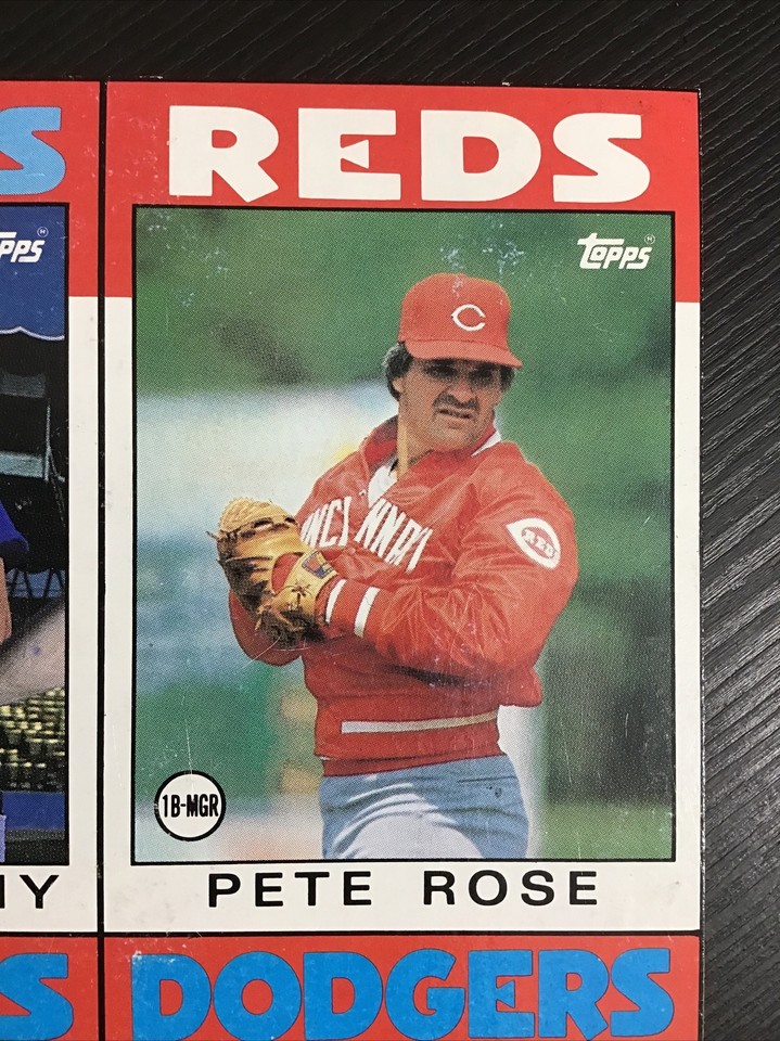 1986 Topps - Wax Box Bottom Panel #M-P Murphy- Pete Rose- Saberhagen ...